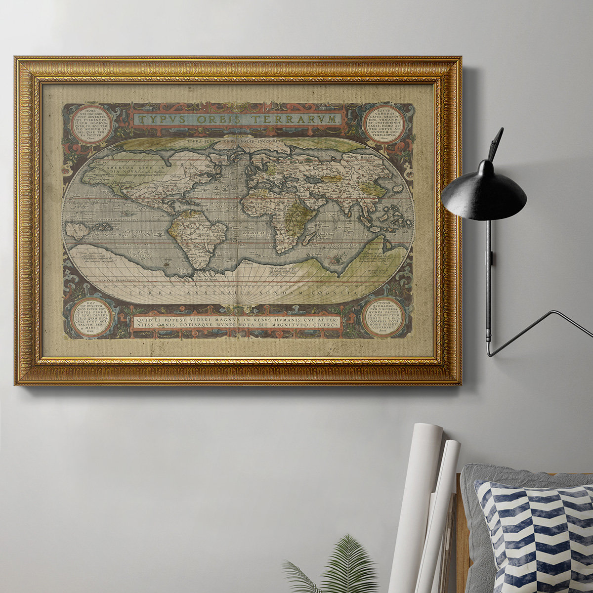 Red Barrel Studio® Embellished Antique World Map - Picture Frame ...