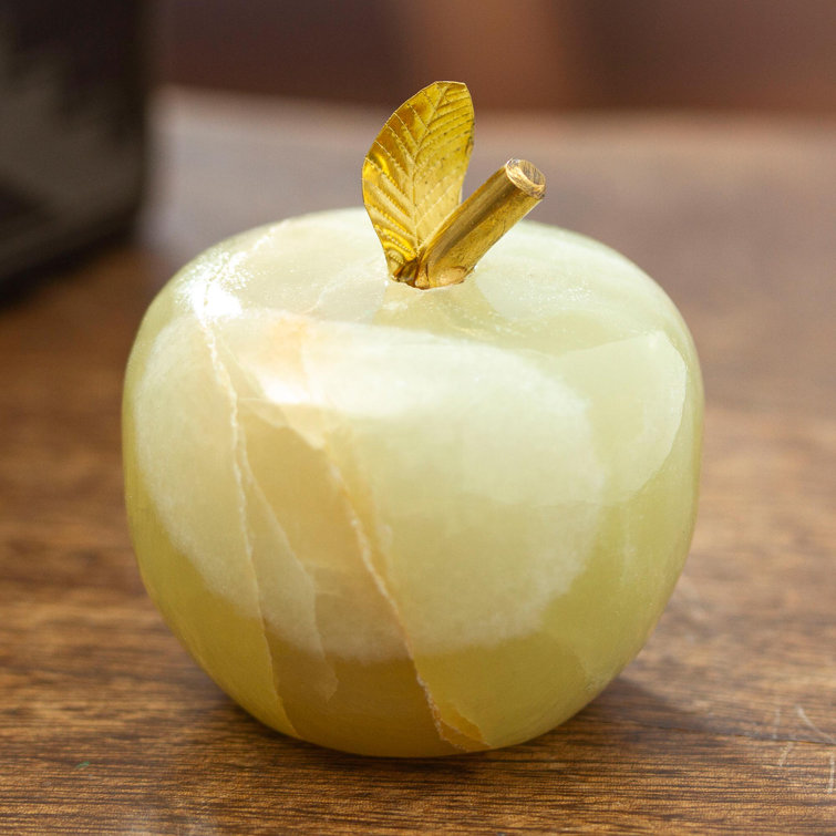 Everly Quinn Andreonna Handmade Eris Apple Onyx Sculpture | Wayfair