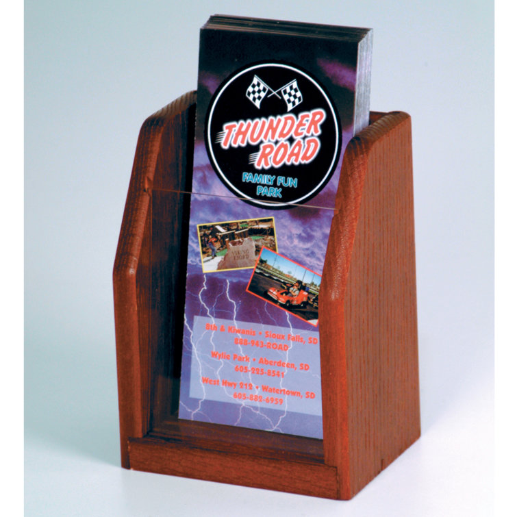 FixtureDisplays 8'' H Solid Wood Brochure And Pamphlet Rack | Wayfair