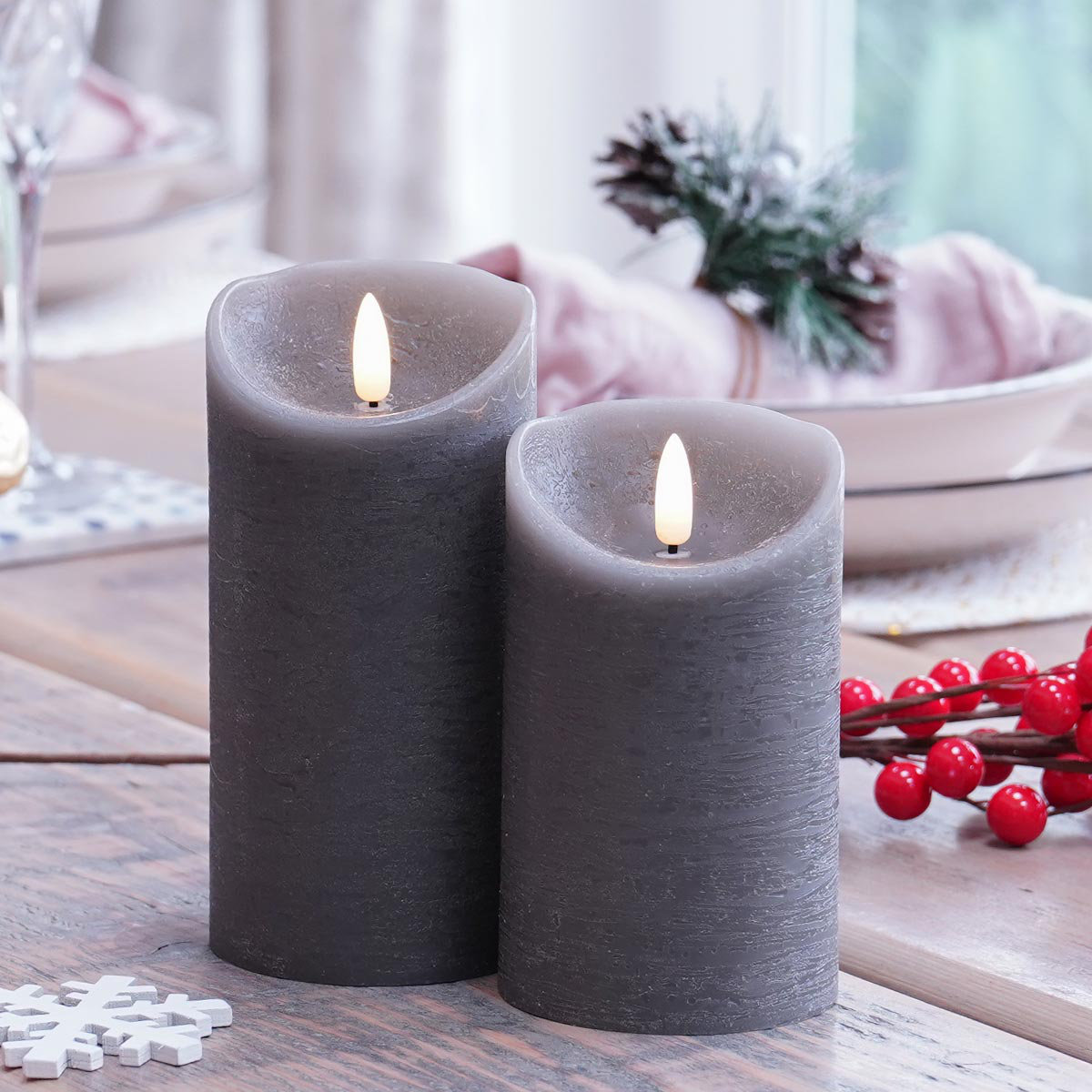 The Seasonal Aisle Grey LED Light Up Authentic Flame Candles | Wayfair ...