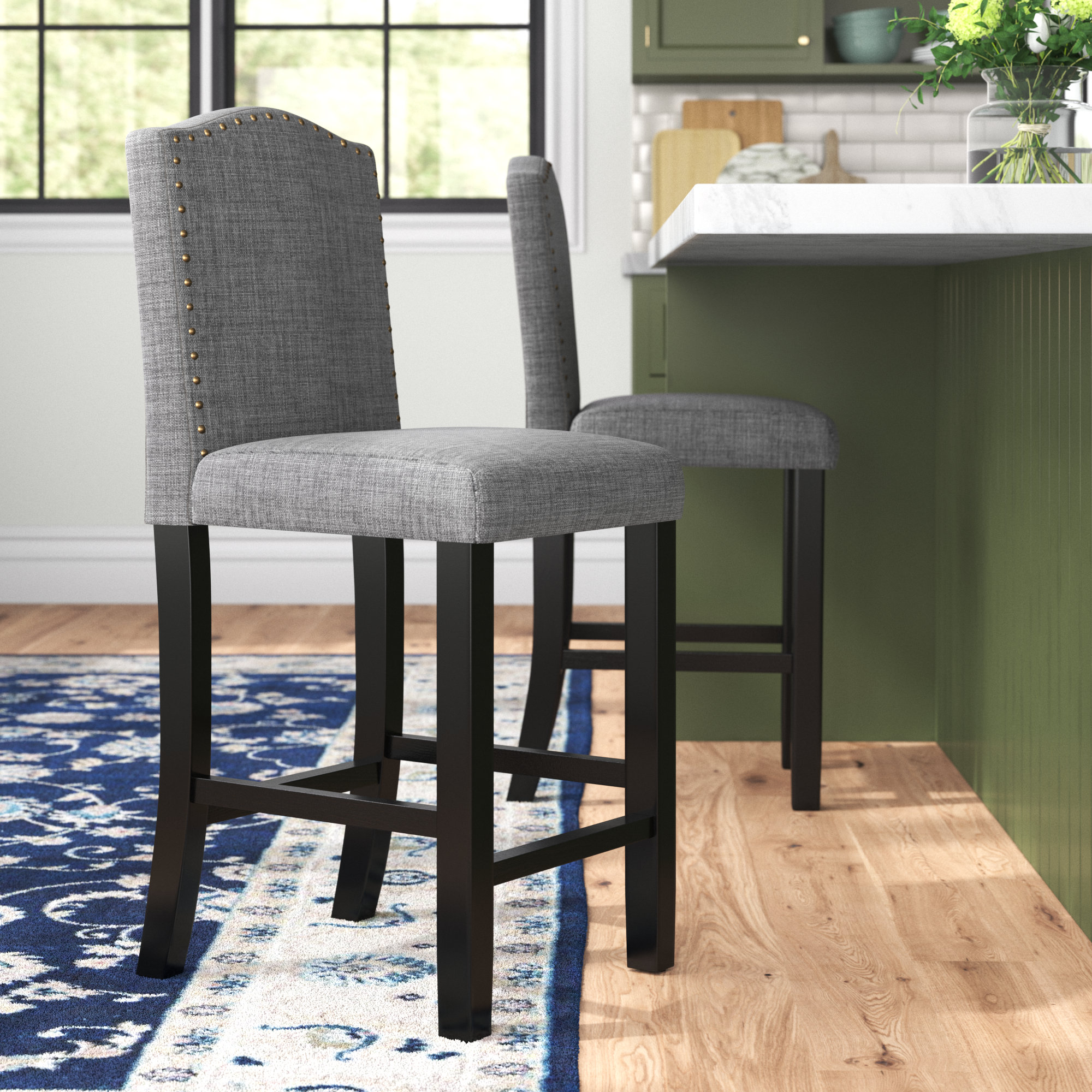 Winston Porter Fouch Solid Wood 25.5" Counter Stool & Reviews | Wayfair