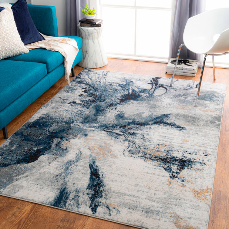 Mercury Row Dittmer Blue/Ivory Rug & Reviews | Wayfair.co.uk