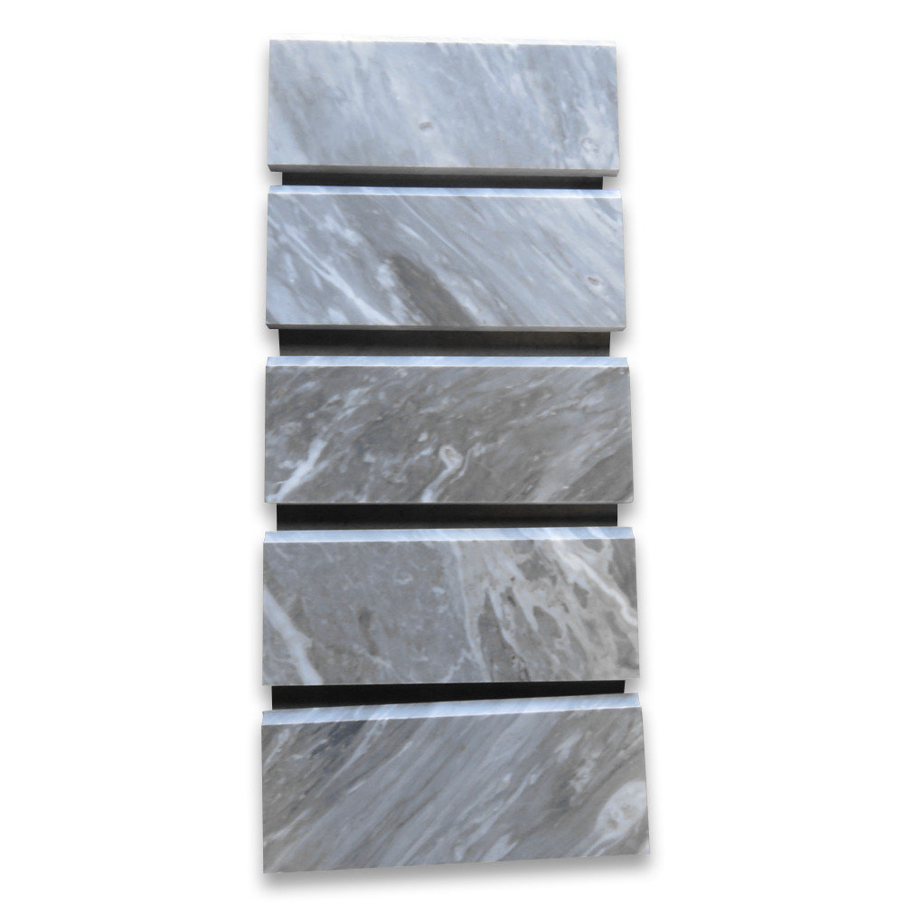 Marble Online Bardiglio 5" x 12" Marble Grid Mosaic Wall & Floor Tile ...