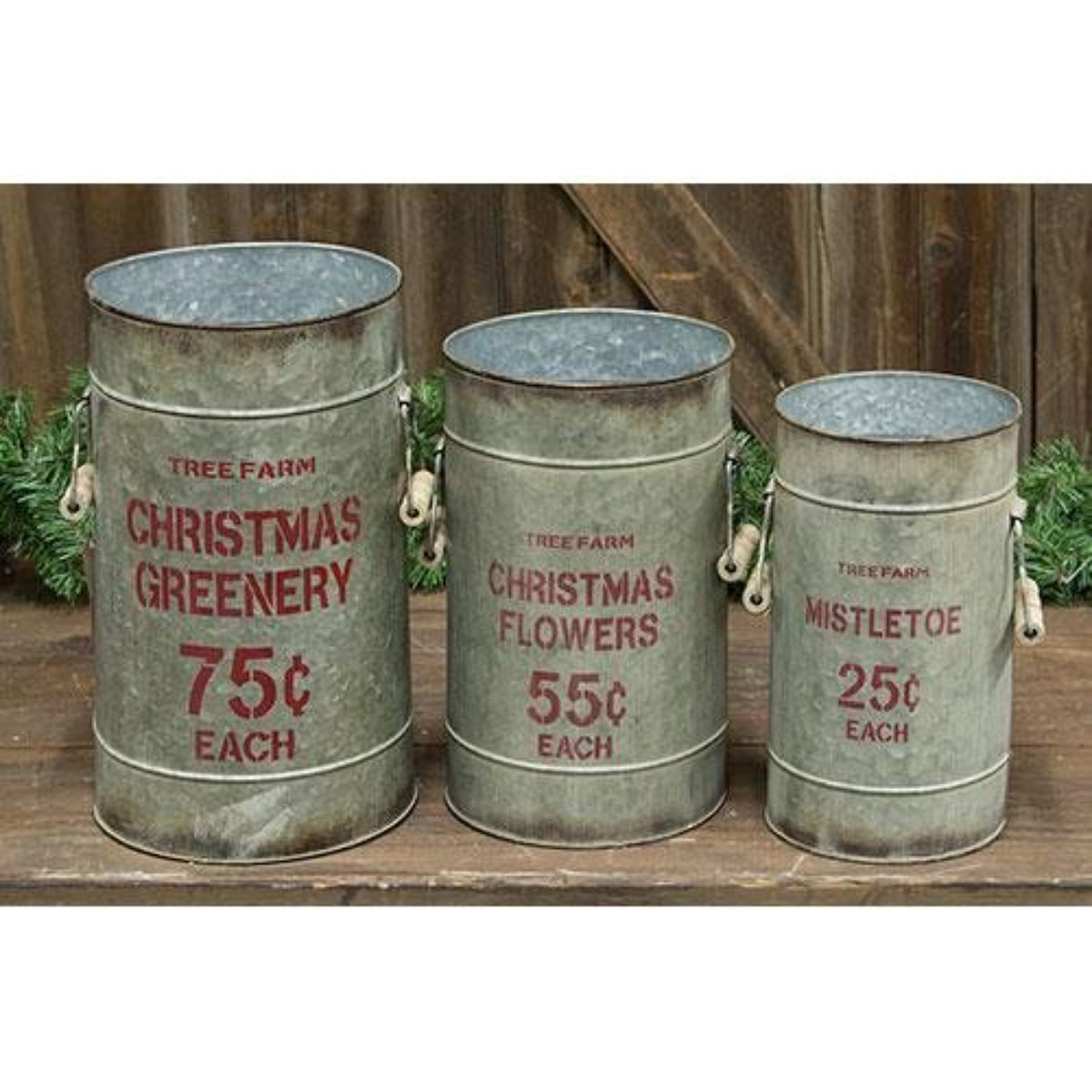 Gracie Oaks Kakig 3 Pieces Tree Farm Buckets | Wayfair