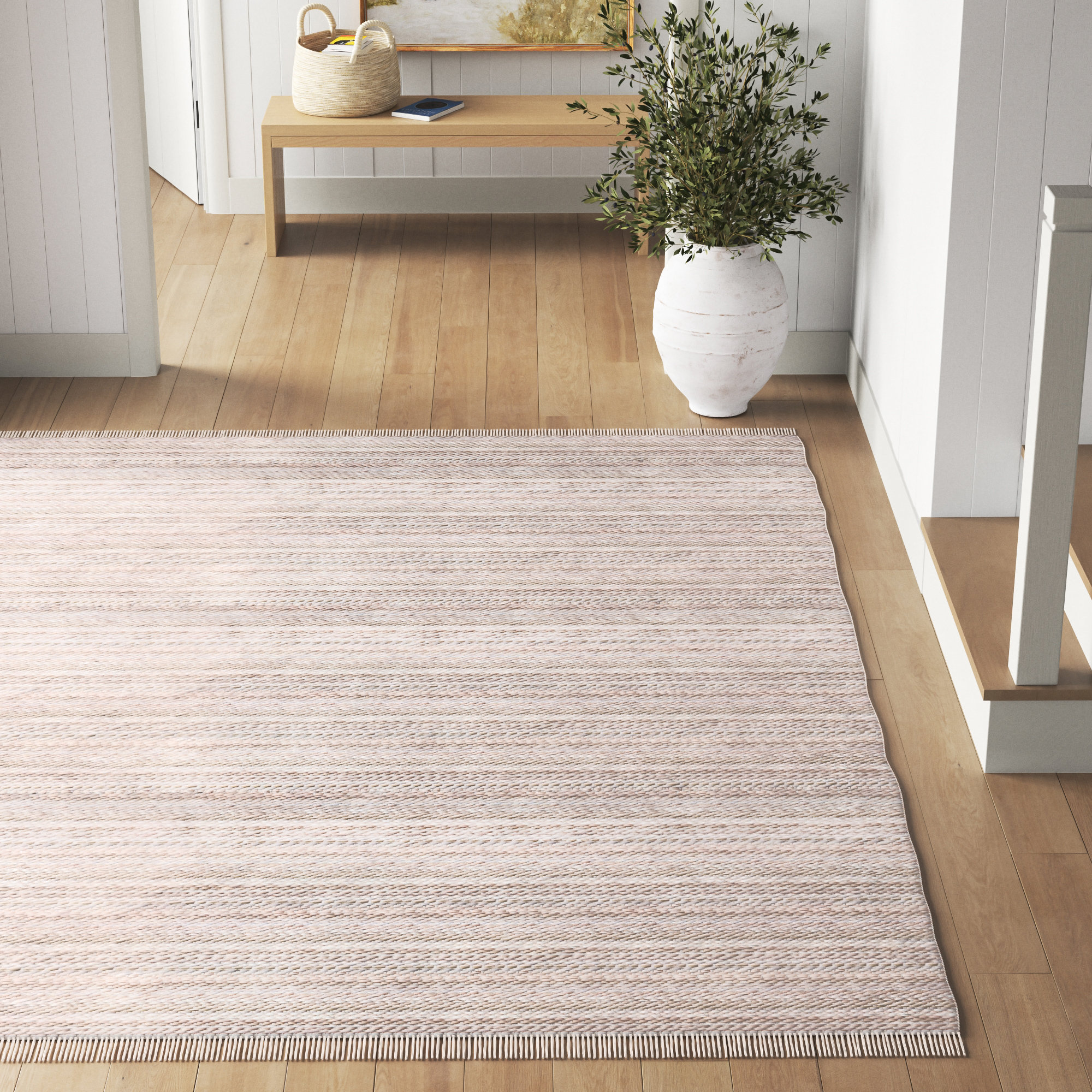 Sand & Stable Patricia Handmade Flatweave Cotton Beige Rug & Reviews ...