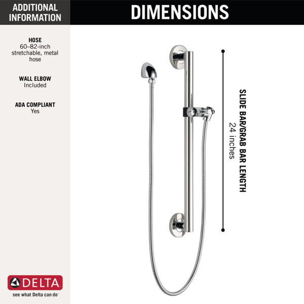 Delta Universal Showering Components 4.9" W x 27..5" H Surface Mount ...
