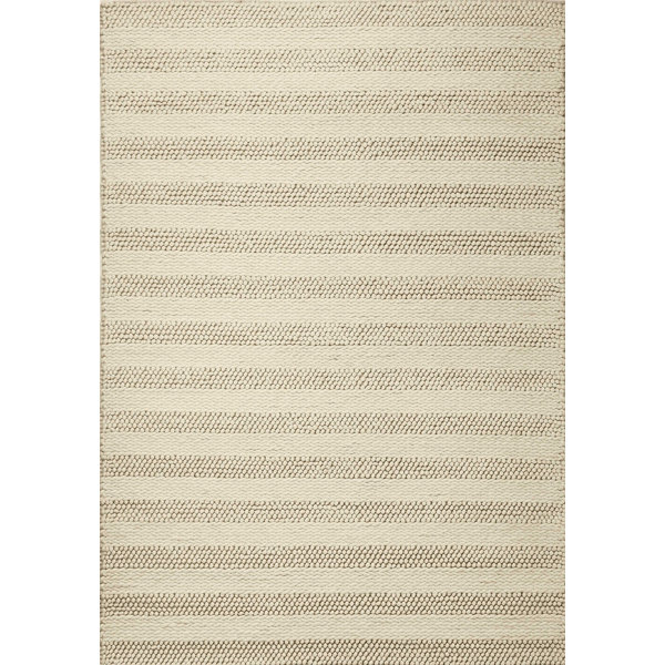 Foundry Select Handmade Hand Hooked Wool Ivory/White Indoor/Outdoor Rug ...