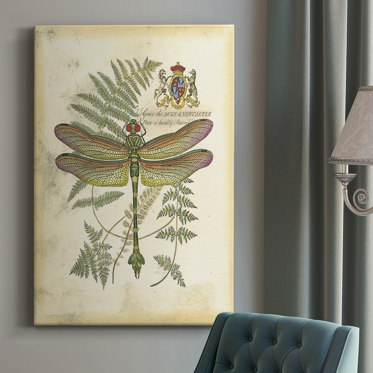 August Grove® Regal Dragonfly II (PP) Regal Dragonfly II (PP) - Wrapped Canvas Painting | Wayfair
