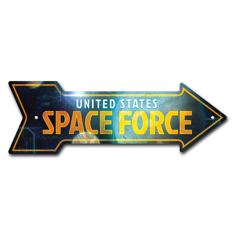 SignMission Space Force Arrow Removable Decal Funny Home Décor 18" Wide ...