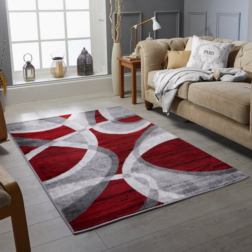 Metro Lane Hazzard Red/Grey Area Rug | Wayfair.co.uk