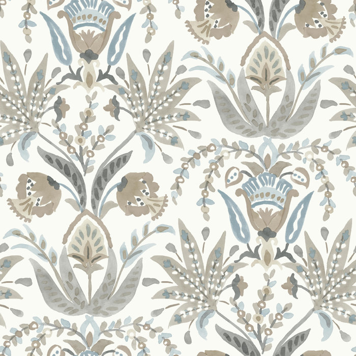York Wallcoverings Seaside Jacobean Floral Wallpaper | Wayfair