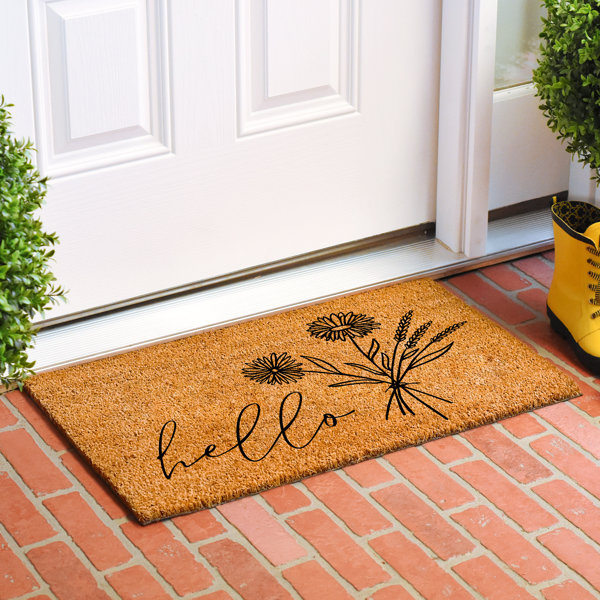 Trinx Cange Wildflower Bouquet Non-Slip Indoor and Outdoor Door Mat ...