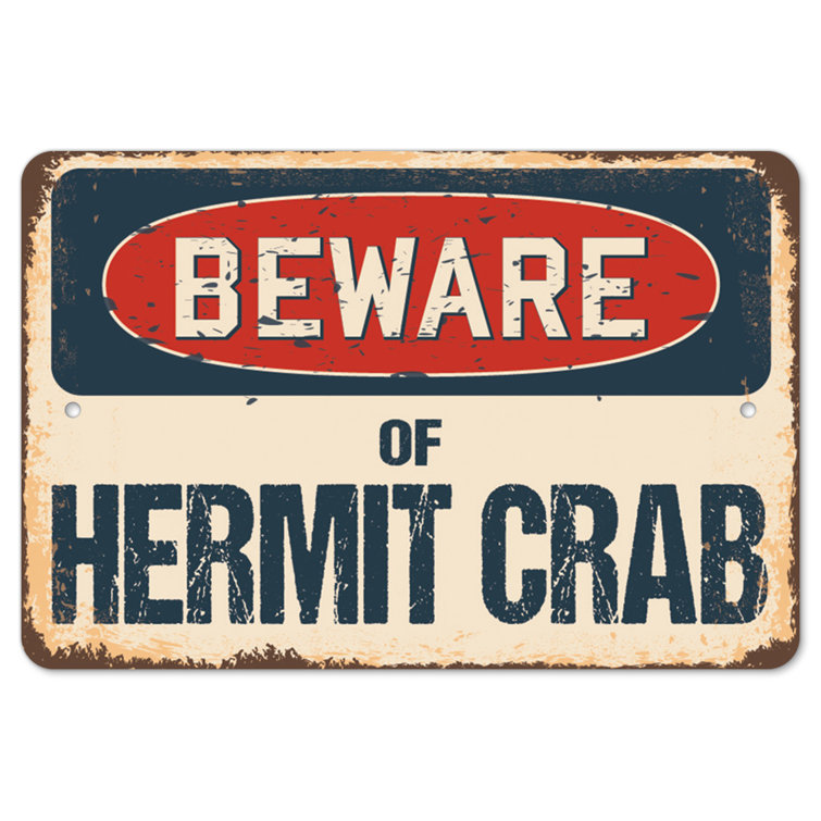 SignMission Decal-Hermit Crab_Beware Of Hermit Crab Rustic Sign ...