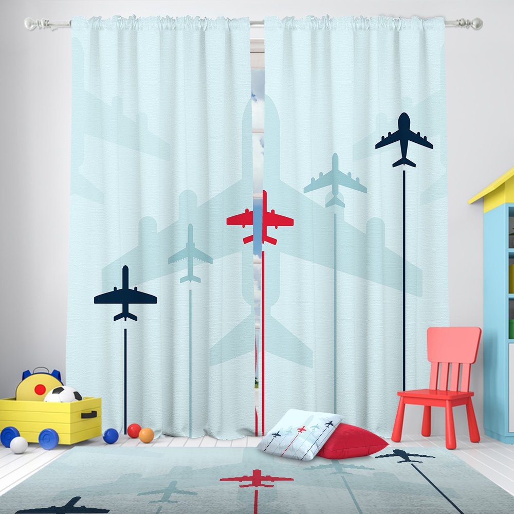 Lilijan Home & Curtain Aircraft Blackout Thermal Curtain Panels | Wayfair