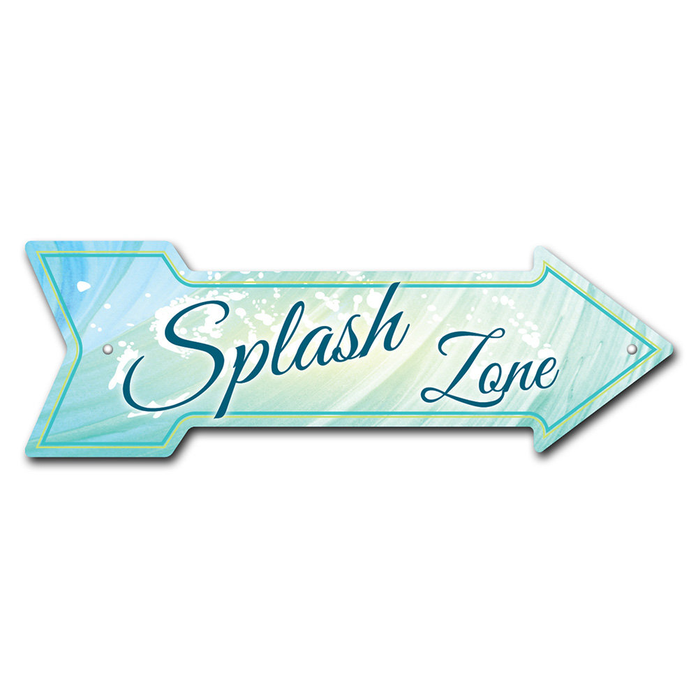 SignMission Splash Zone Arrow Removable Decal Funny Home Décor 18" Wide ...