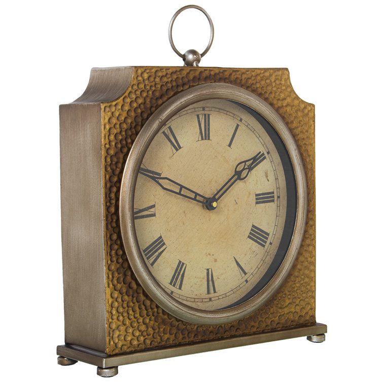 Latitude Vive Analog Metal Electric Tabletop Clock in Gold | Wayfair.co.uk