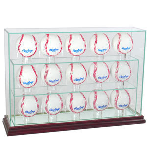 Perfect Cases And Frames 17'' x 4'' Glass Baseball Ball Display Case ...