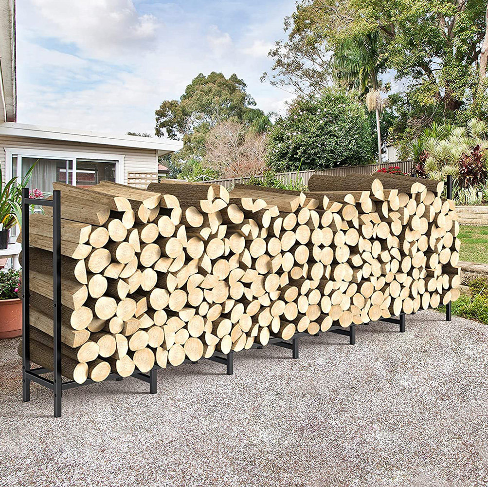Arlmont & Co. Klaudyna 10.8268'' W Metal Log Rack | Wayfair