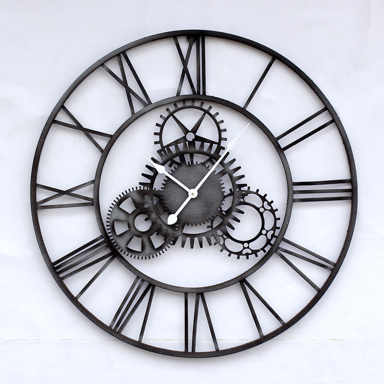 Williston Forge Gears Design Extra Large 40 Inch Metal Wall Clock | Wayfair
