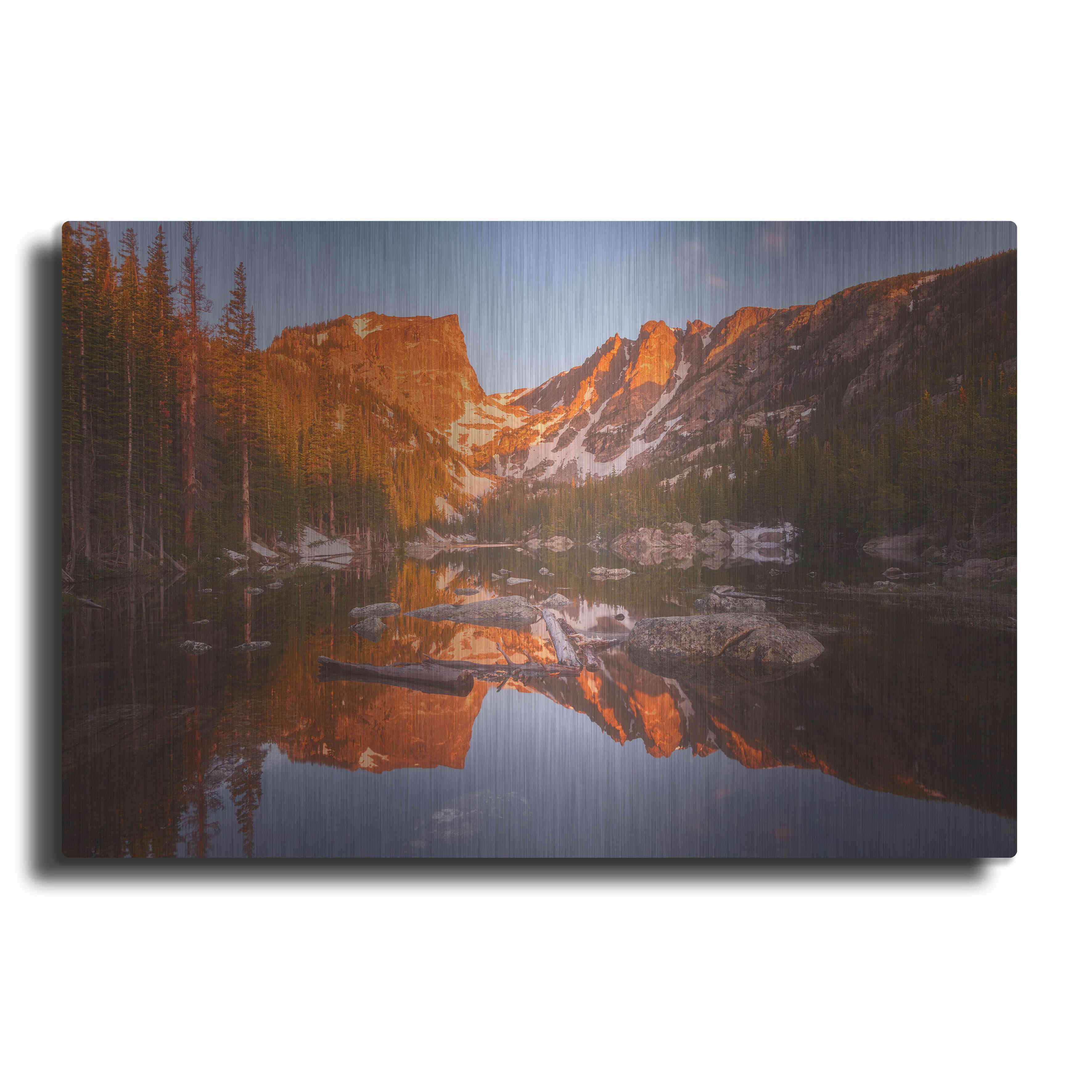 Millwood Pines Luxe Metal Art 'Magic Morning Light - Rocky Mounta Magic ...