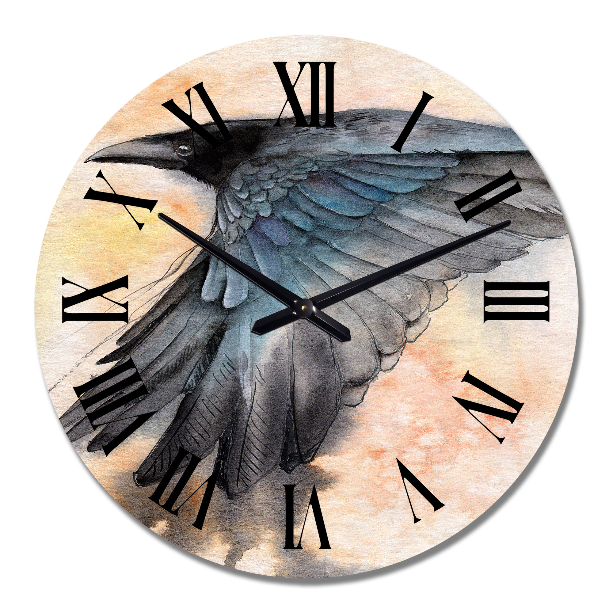 East Urban Home Black Raven Spreading Its Wings - Traditional wall ...