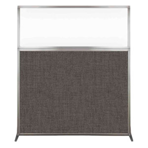 Versare 6' Tall Hush Screen Portable Partition - Clear Fluted Window ...