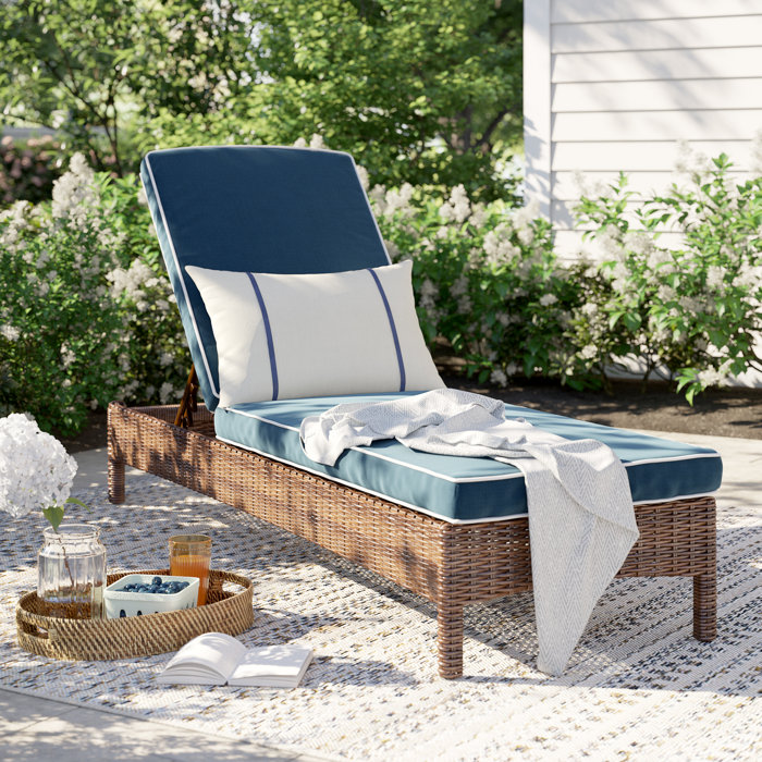 Beachcrest Home Leandra 76'' Long Reclining Single Chaise with Cushions ...