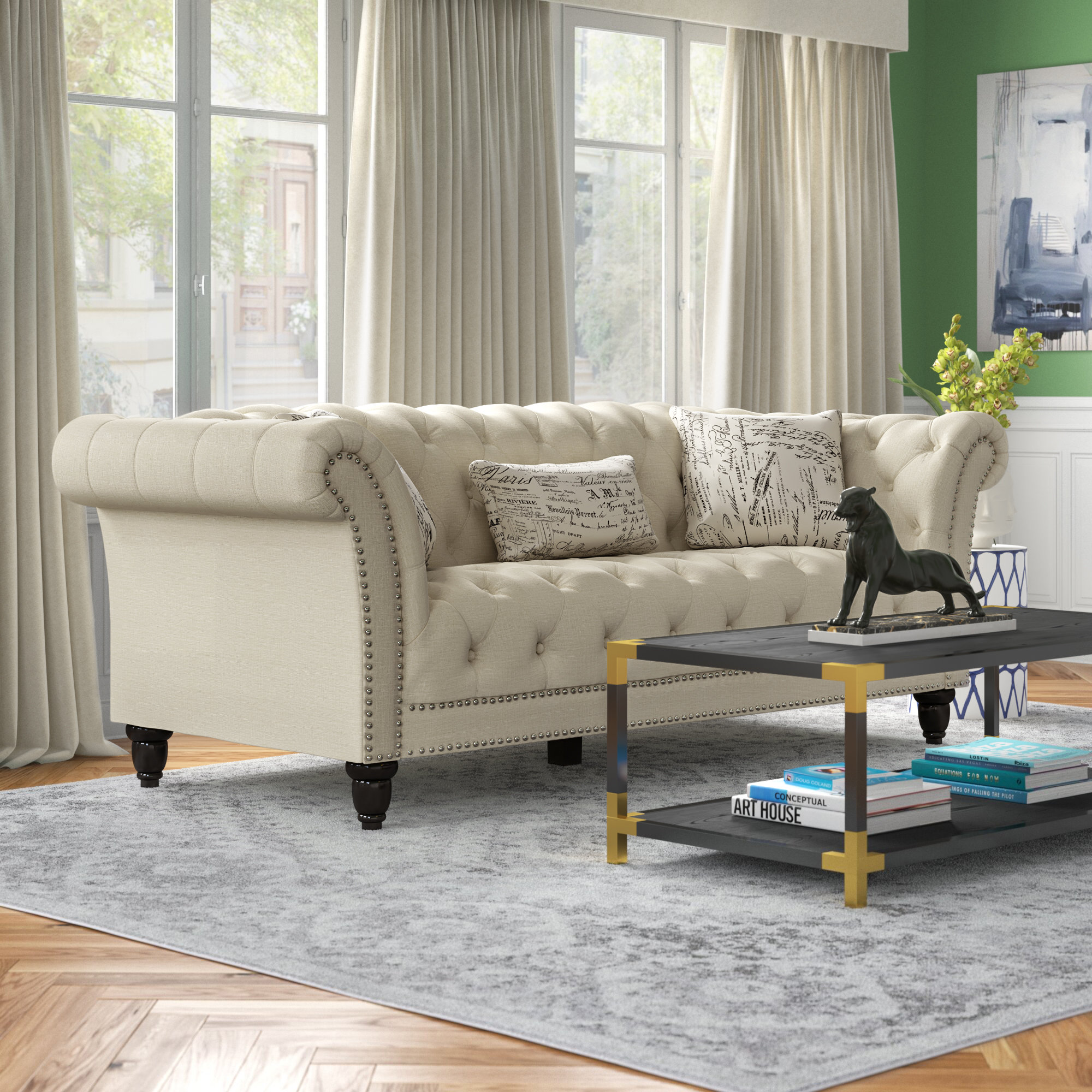 Etta Avenue™ Avalynn 90'' Rolled Arm Sofa & Reviews | Wayfair