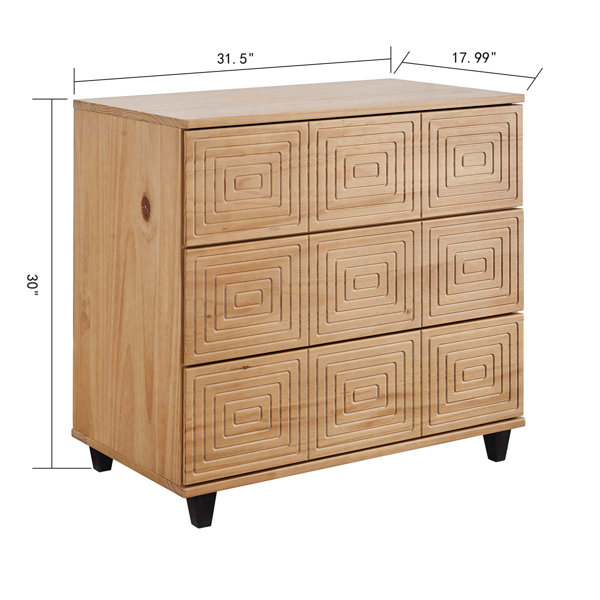 George Oliver Davares 3 Drawer 31.5'' W Dresser & Reviews - Wayfair Canada
