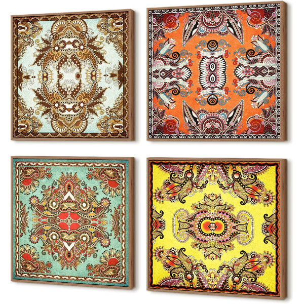 George Oliver 4 Piece Picture Frame Graphic Art Set on Canvas | Wayfair