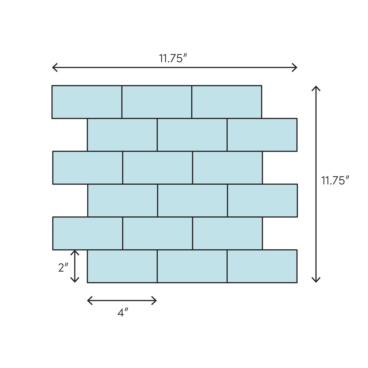 Supreme Tile Galaxy 2" x 4" Glass Brick Joint Mosaic Wall Tile ...