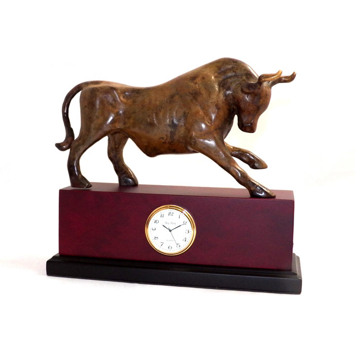 World Menagerie Bull Clock | Wayfair