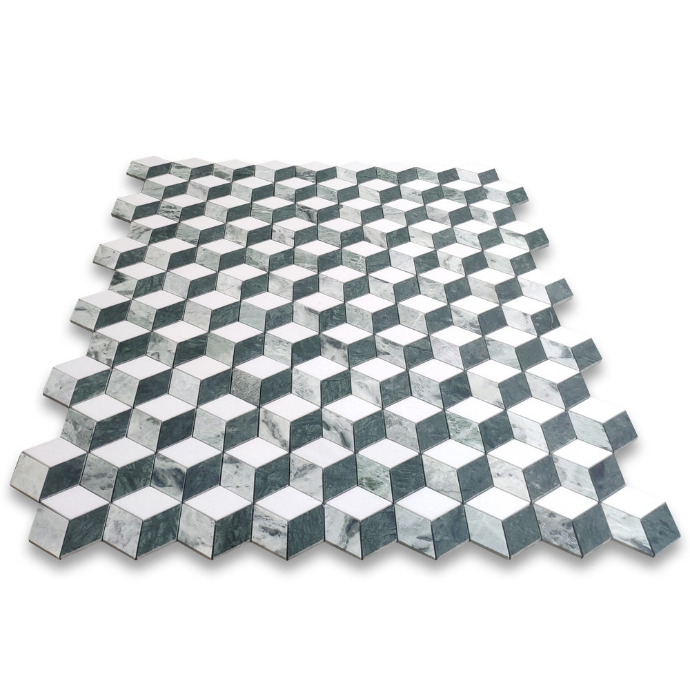 Marble Online Thassos White Marble 2X3 Illusion 3D Cube Rhombus Diamond ...