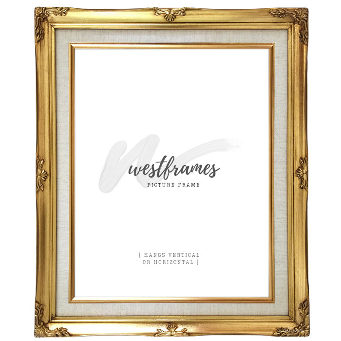 West Frames Flora Antique Gold Wood Ornate Baroque Picture Frame with ...