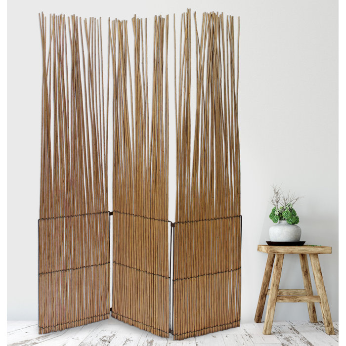 Bay Isle Home Lowry 47'' W x 69'' H 3 - Panel Bamboo/Rattan Folding ...
