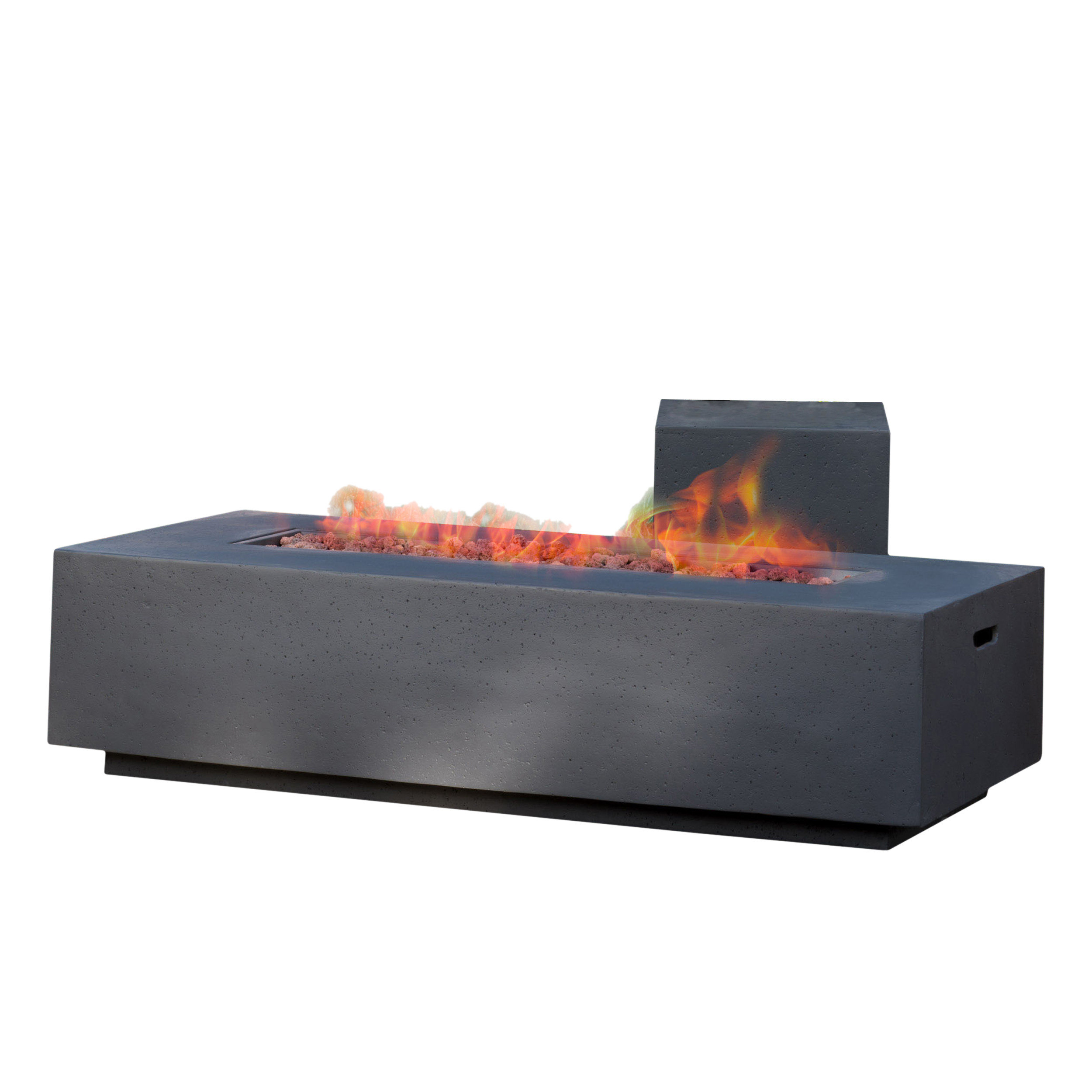 Orren Ellis Belle 15'' H x 56'' W Concrete Propane Outdoor Fire Pit ...