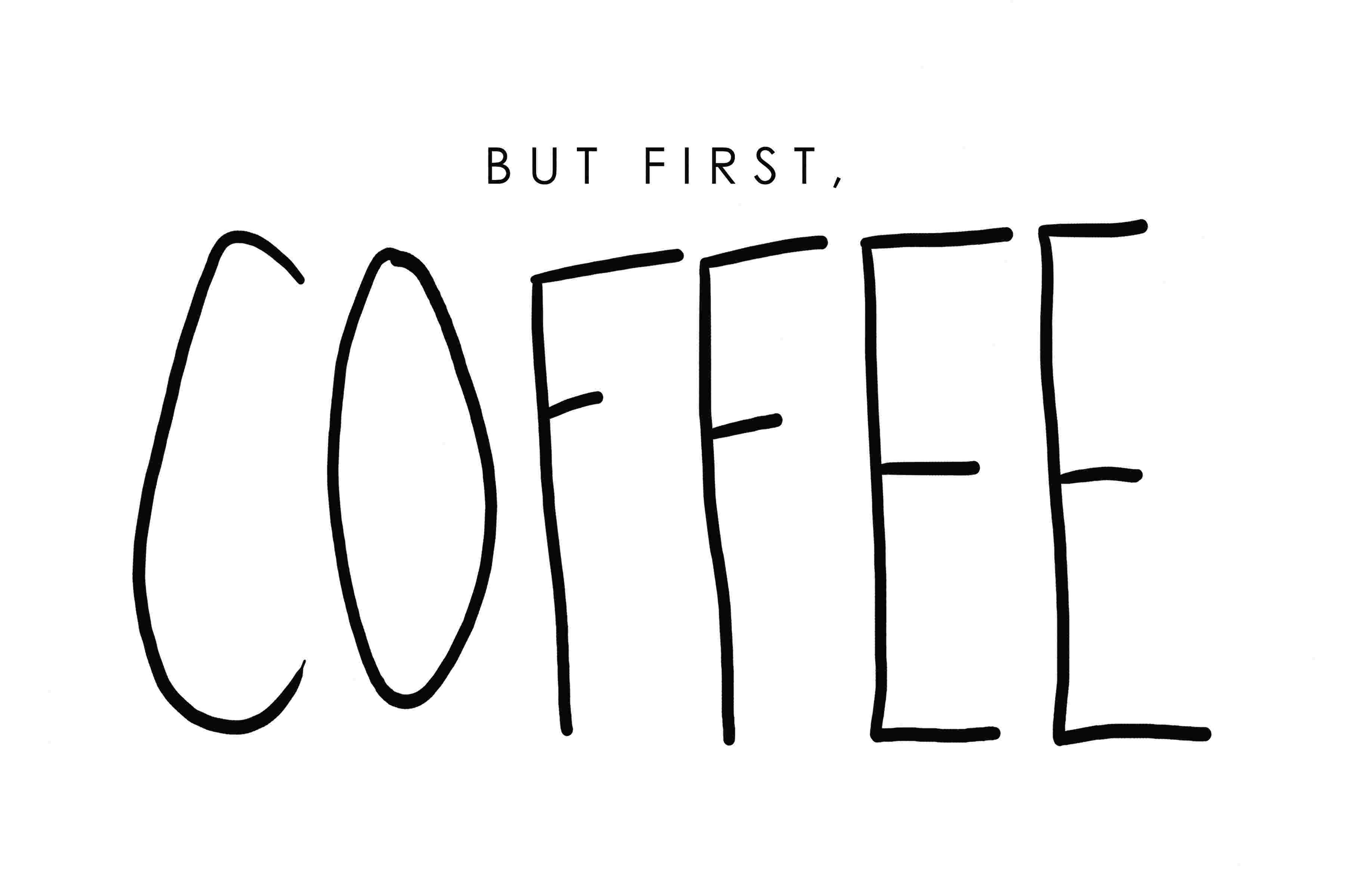 Trinx Coffee First - Wrapped Canvas Textual Art | Wayfair