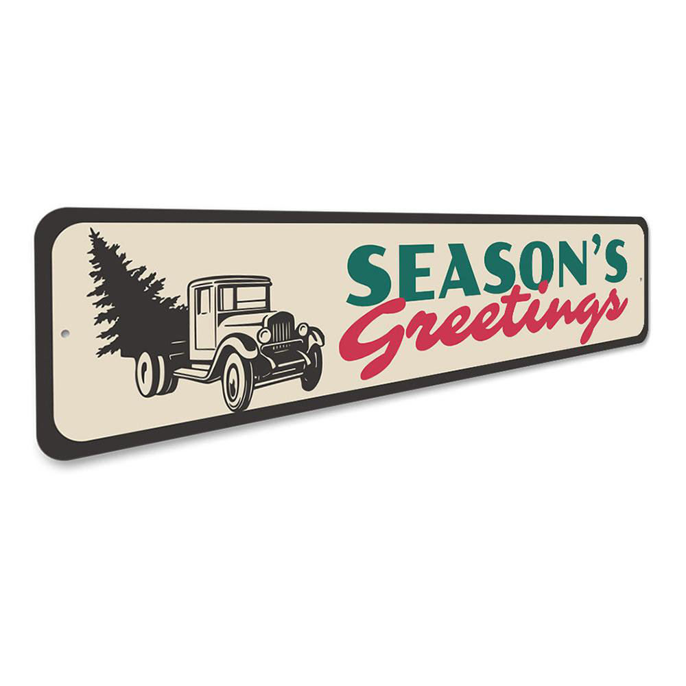 Lizton Sign Shop, Inc Season's Greetings Tree Aluminum Sign | Wayfair