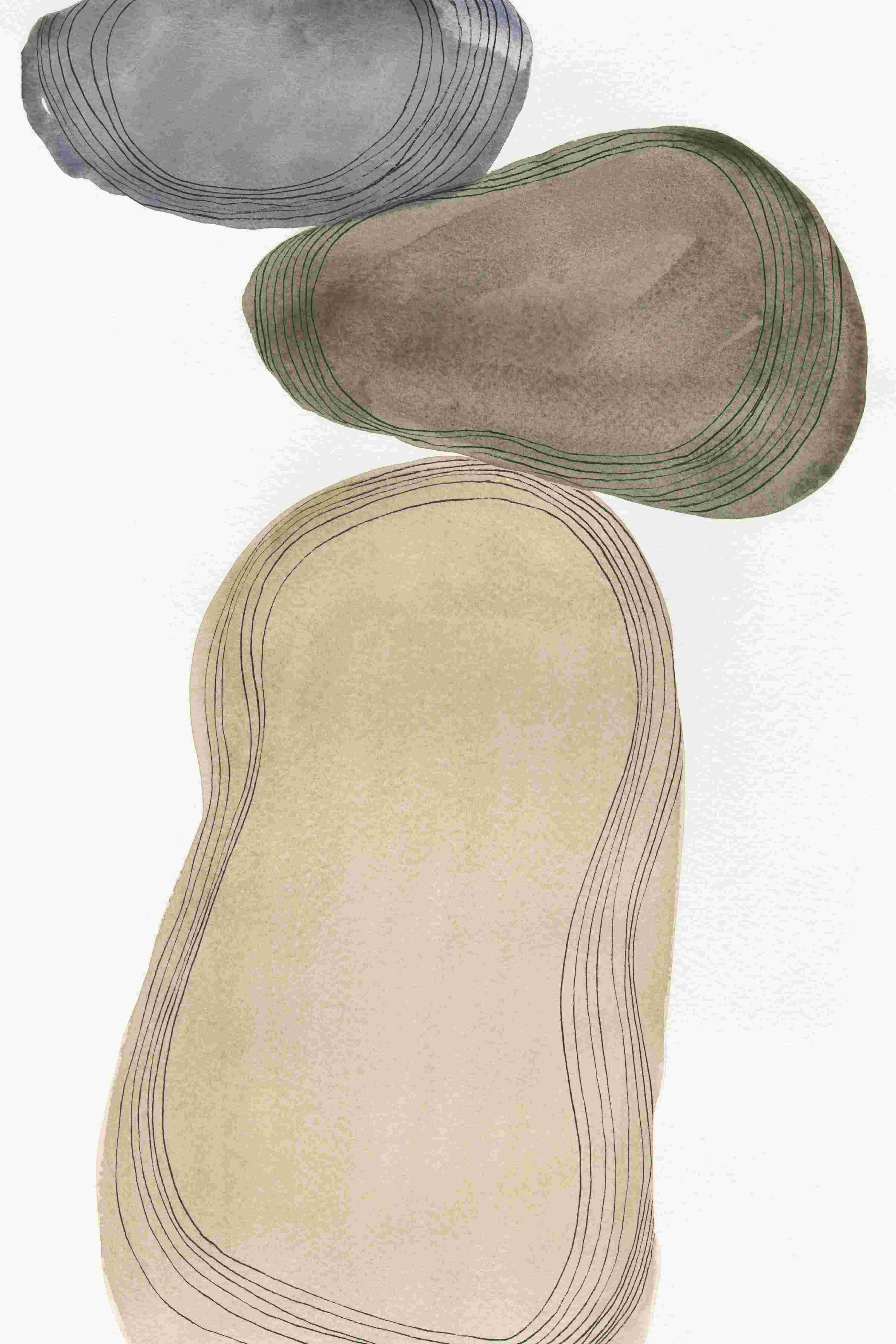 Ebern Designs River Rocks Contour I by Laura Marr - Wrapped Canvas ...