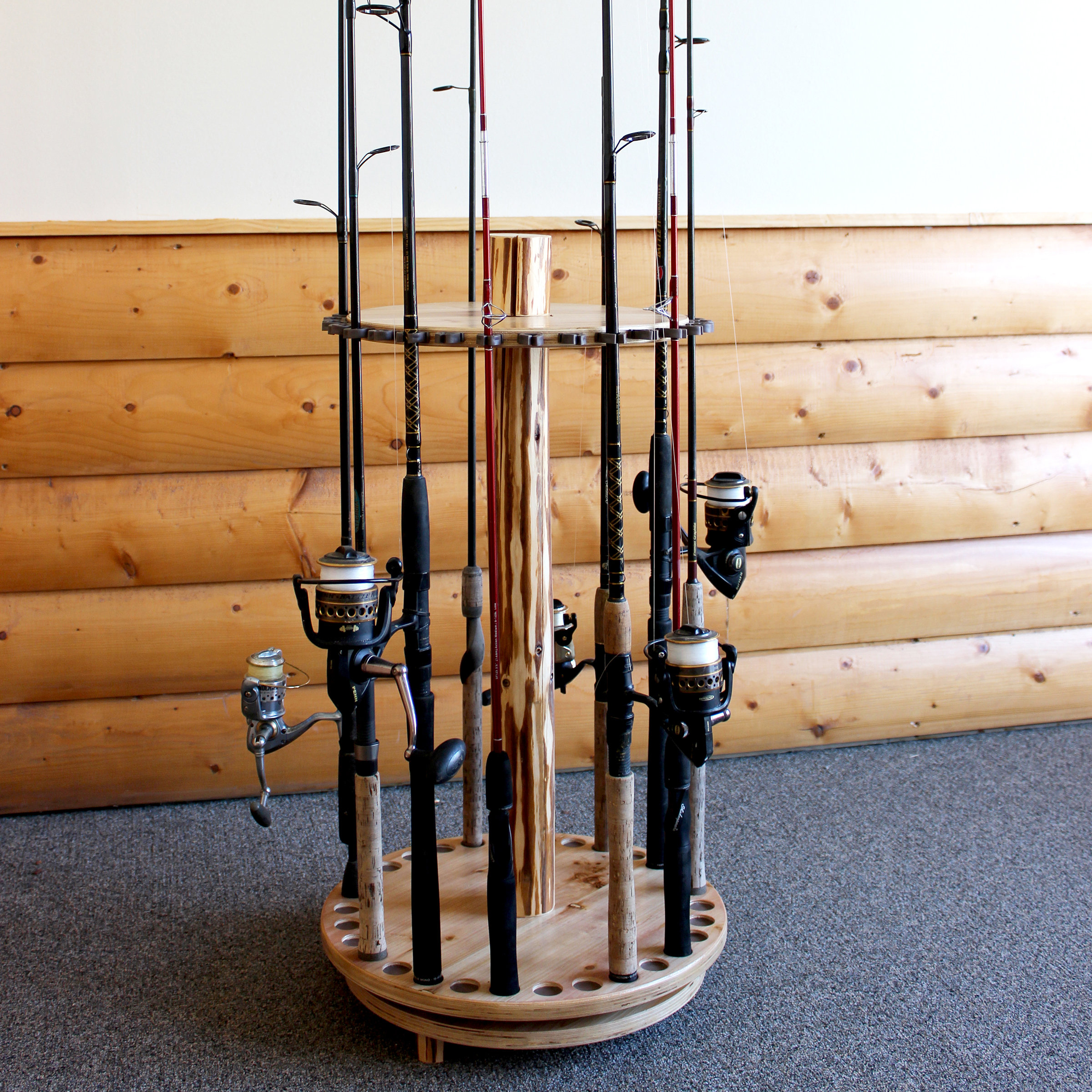 Rush Creek 30 Rod Rotating Freestanding Fishing Rack & Reviews | Wayfair