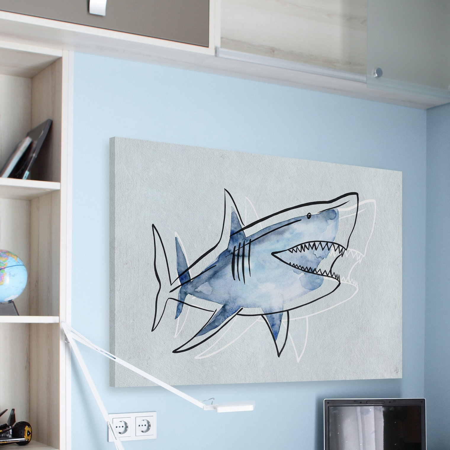 Isabelle & Max™ Great Shark II - Print on Canvas | Wayfair