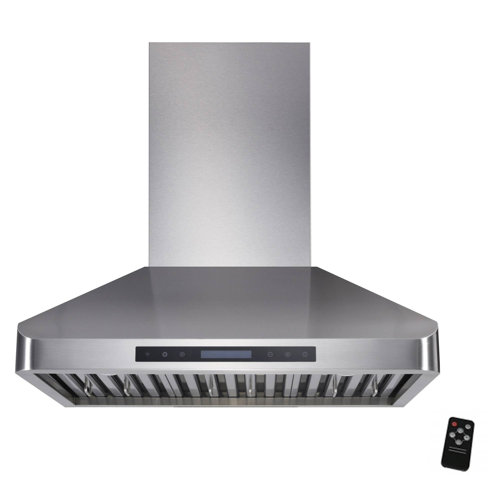 Awoco 36" 900 CFM Ducted Wall Mount Range Hood in Stainless Steel with ...
