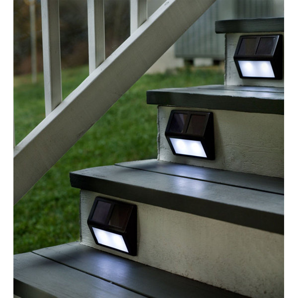 Plow & Hearth Bronze Solar Powered Integrated LED Step Light Pack ...