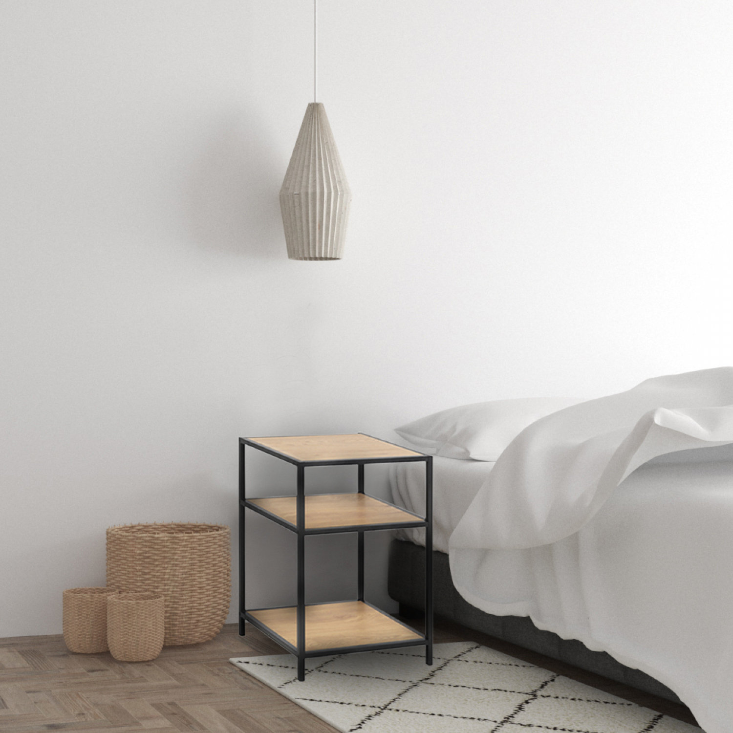 Borough Wharf Gaenor Metal Bedside Table | Wayfair.co.uk