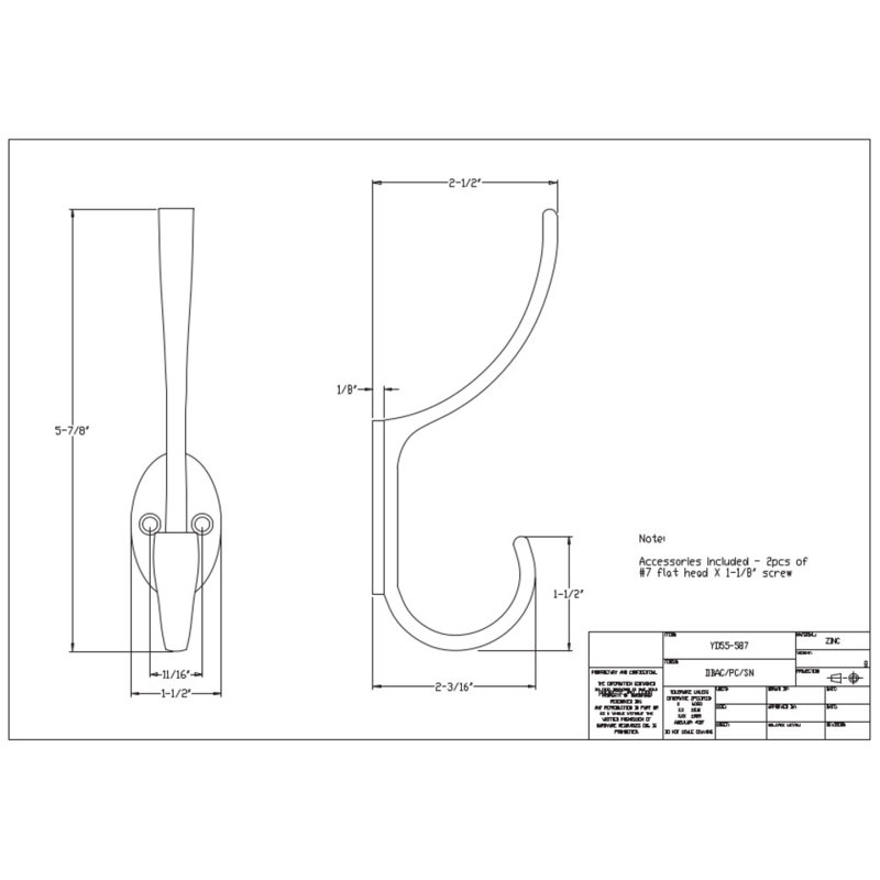 Elements by Hardware Resources Elements Wall Double Hook & Reviews ...