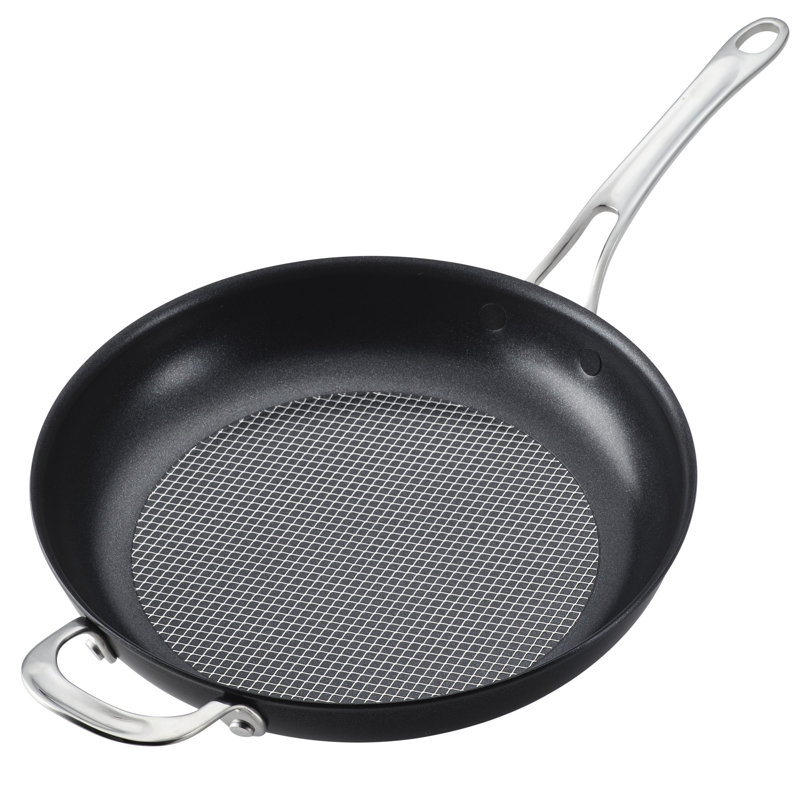 Anolon X Hybrid Cookware Nonstick Frying Pan with Helper Handle, 12 ...