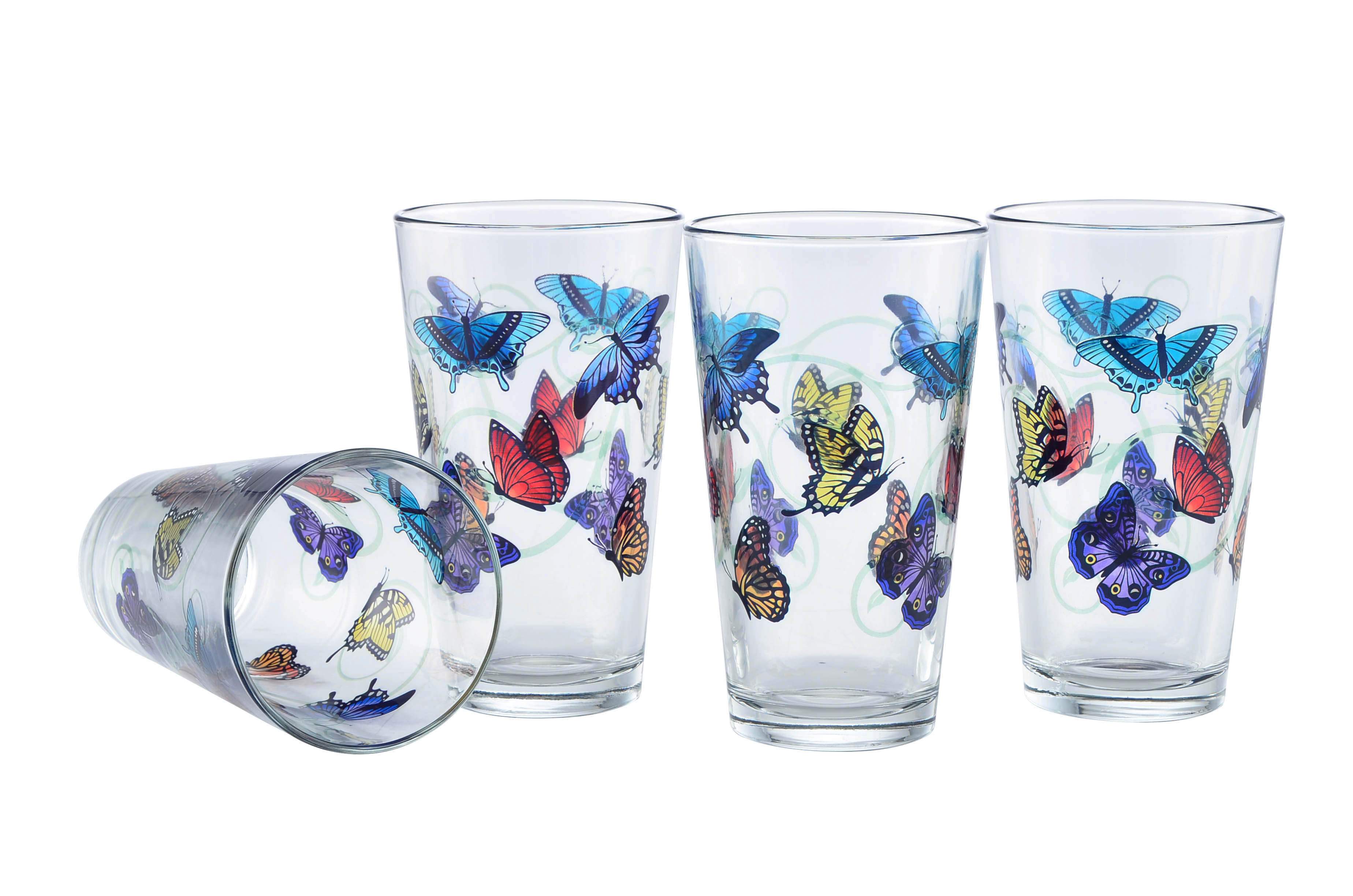 August Grove® Arlie Butterflies 16 oz. Pint Glass & Reviews | Wayfair
