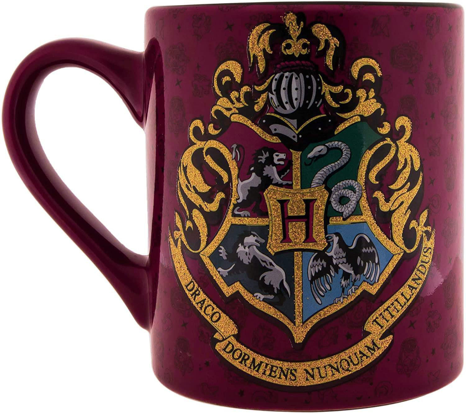 Silver Buffalo Harry Potter Hogwarts Glitter Crest 14Oz Ceramic Mug ...