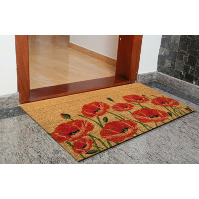 Charlton Home® Hadebrand Poppy 24 in. x 36 in. Non-Slip Outdoor Door ...
