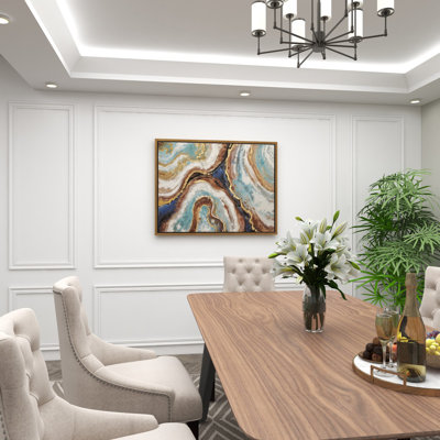 Mercer41 Multi Colored Canvas Enlarge Slice Geode Framed Wall Art with ...